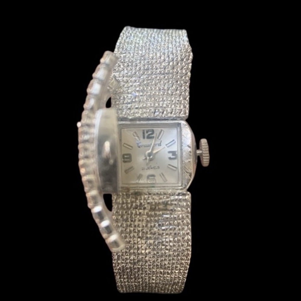 Vintage Crawford 21 Jewel Crystals Peek-A-Boo Watch 1… - Gem